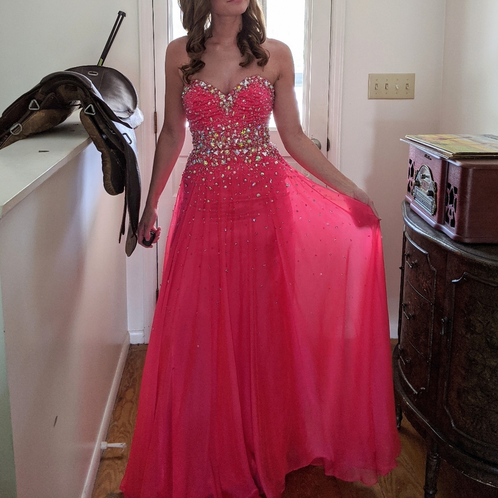 Gorgeous Jeweled Pink Prom Dress Gown - Gem